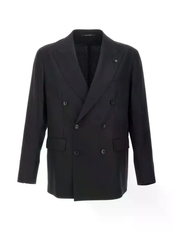 Tagliatore Double-breasted Peak-lapel Blazer - Black