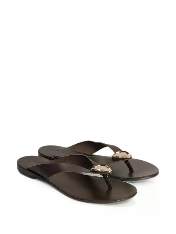 NICOLAS LAINAS Hardware-detail Leather Sandals - Brown