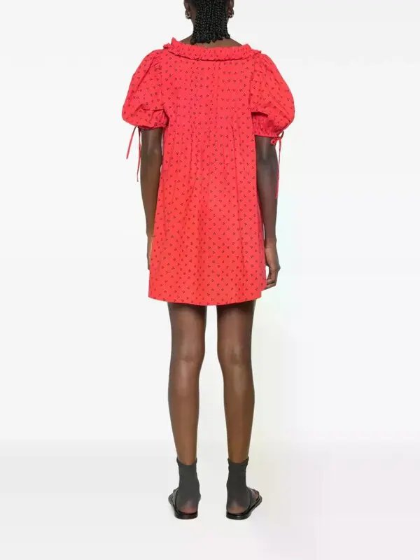 DAMSON MADDER Jemima Ruffled Cherry-print Mini Dress