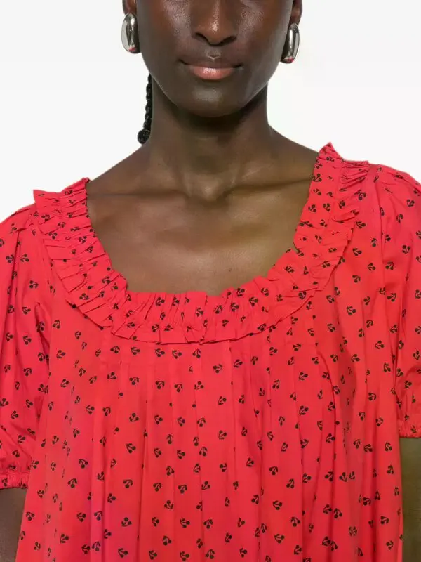 DAMSON MADDER Jemima Ruffled Cherry-print Mini Dress