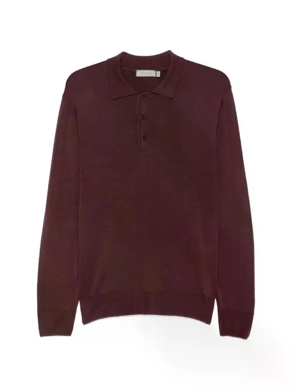 Canali Wool Polo Shirt - Red