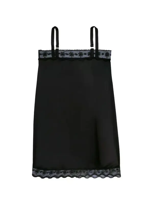 Simone Rocha Square-neck Lace-trim Dress - Black