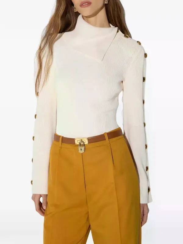 Elisabetta Franchi Knit Pullover With Jewel Buttons