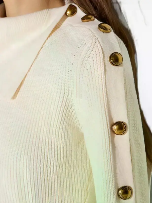Elisabetta Franchi Knit Pullover With Jewel Buttons