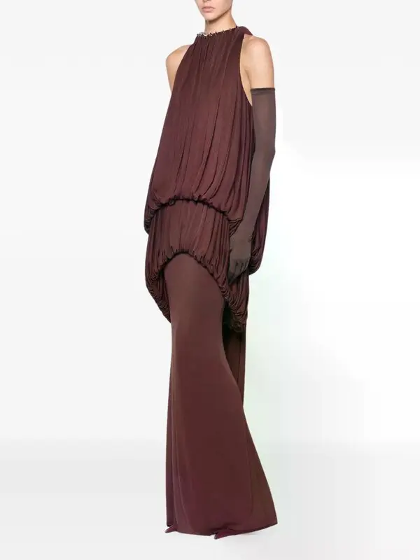 CHATS BY C.DAM Mayer Draped-bodice Hardware-detail Maxi Dress - Red
