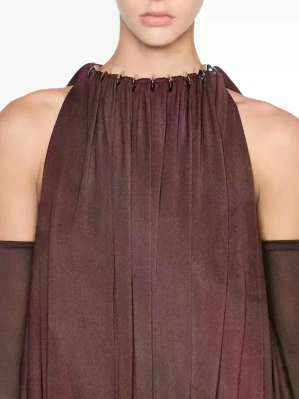 CHATS BY C.DAM Mayer Draped Bodice Maxi Dress With Hardware Detail - Red