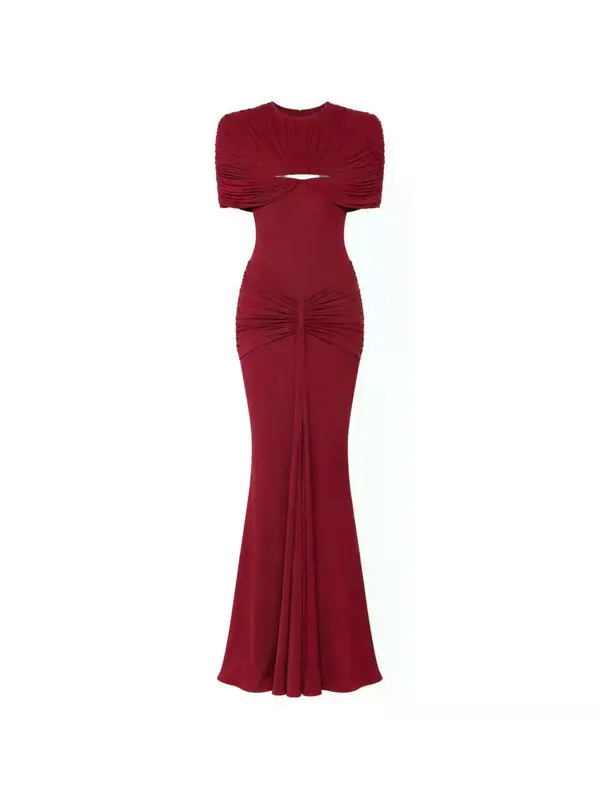 CHATS BY C.DAM Virginia Draped Metal-accessory Maxi Dress - Red