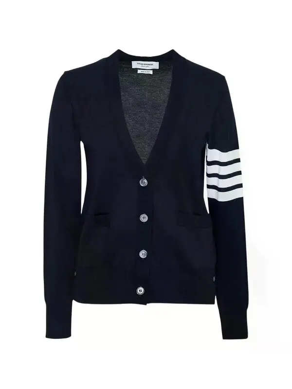 Thom Browne Stripe-detail Cardigan - Blue