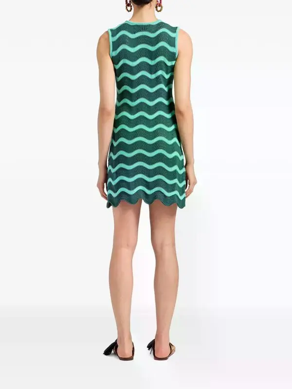 La DoubleJ Wavy Crochet-knit Mini Dress