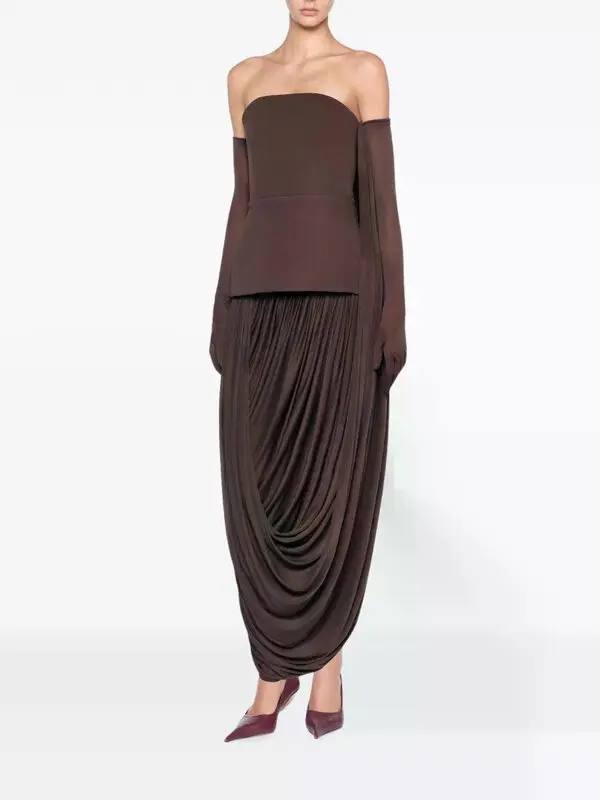 CHATS BY C.DAM Draped Tube Dress - Brown