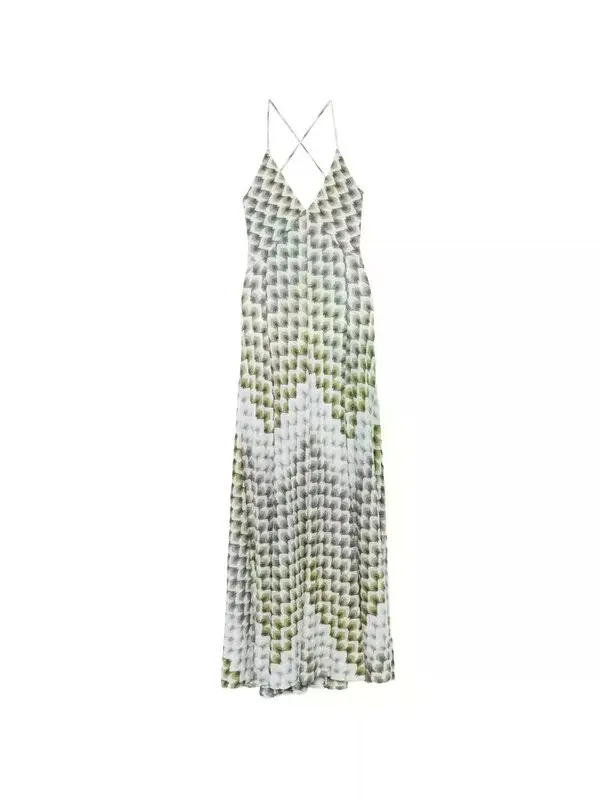 Missoni Geometric-print Halterneck Maxi Dress - Green