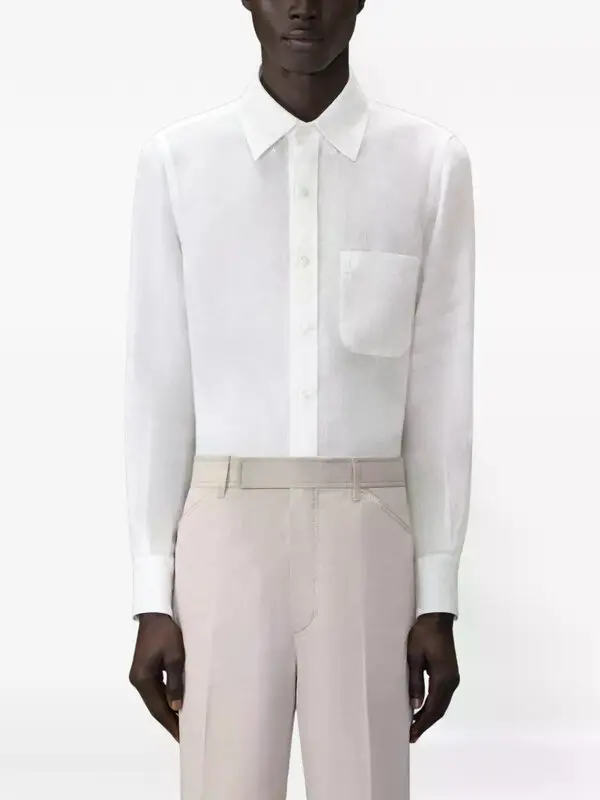 Thom Browne 4-bar Linen Shirt - White