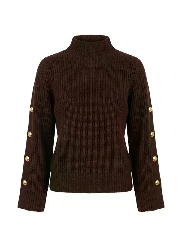 TWINSET Button-detail Long-sleeve Sweater - Brown