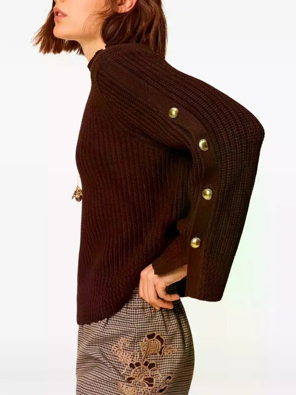 TWINSET Button-detail Long-sleeve Sweater