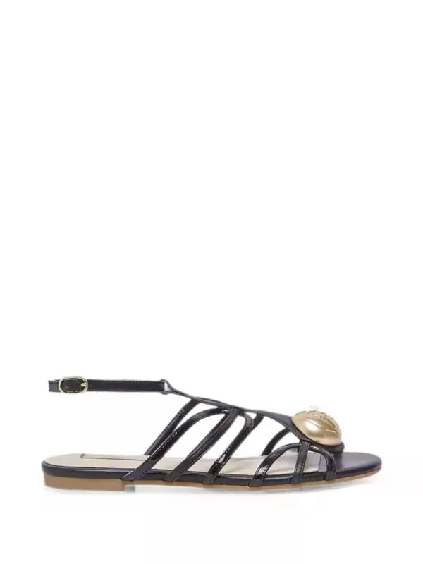 Liu Jo Logo-plaque Caged Sandals - Black