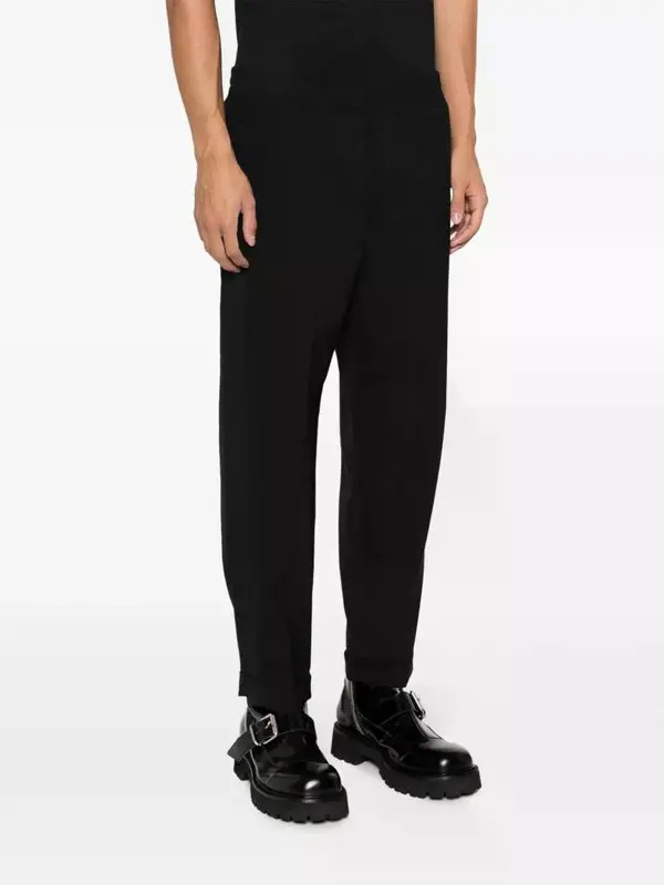 Neil Barrett Elasticated-waist Cotton Tapered Trousers
