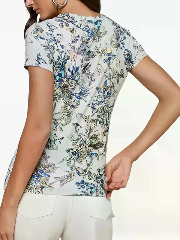 L'Agence Butterfly Print T-shirt - Grey