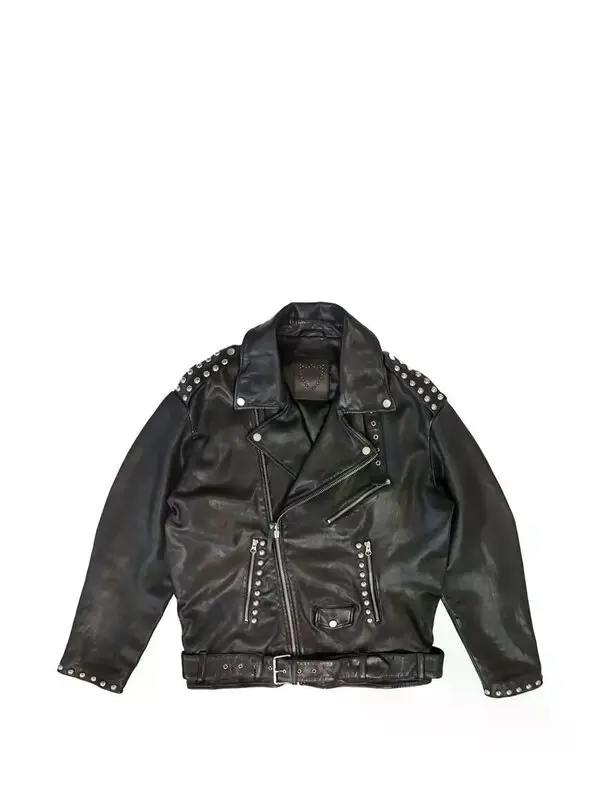HTC LOS ANGELES Kurt Studded Leather Jacket - Black