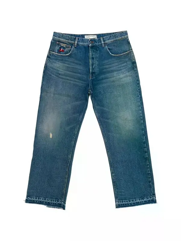 HTC LOS ANGELES Gatorade Leather-patch Jeans - Blue