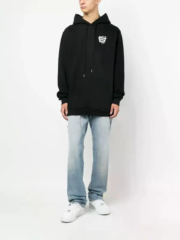 HTC LOS ANGELES Logo-print Cotton Hoodie - Black