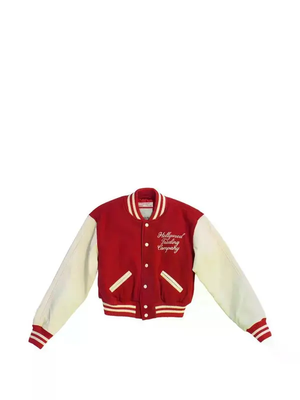 HTC LOS ANGELES College Logo-embroidered Varsity Jacket - Red