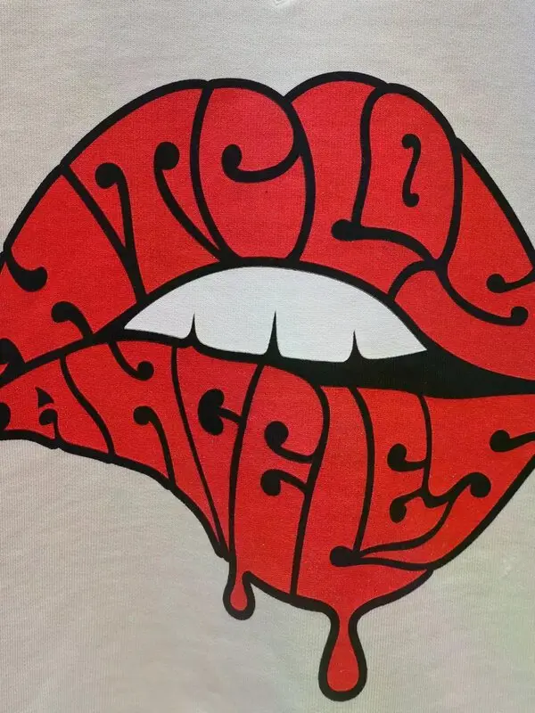 HTC LOS ANGELES Lip-print Studded Sweatshirt