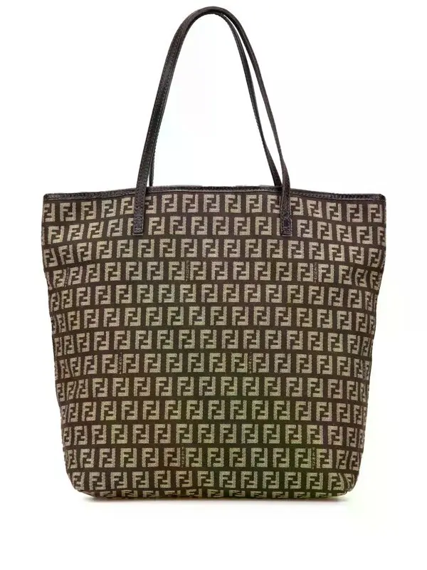Fendi 2000-2010 Zucchino Canvas Tote Bag - Brown