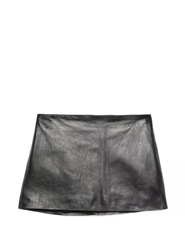 MANOKHI Leather Mini Skirt - Black