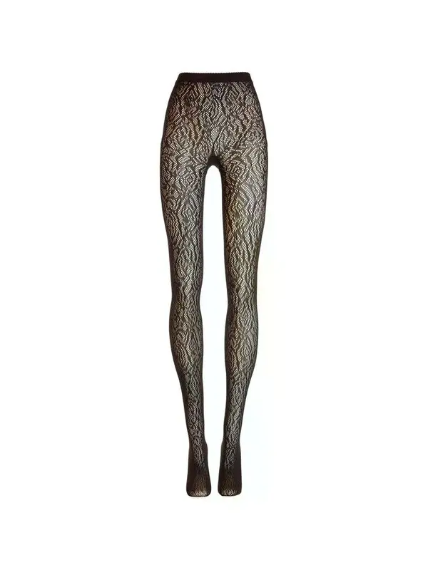 Wolford Lace-effect Tights - Black