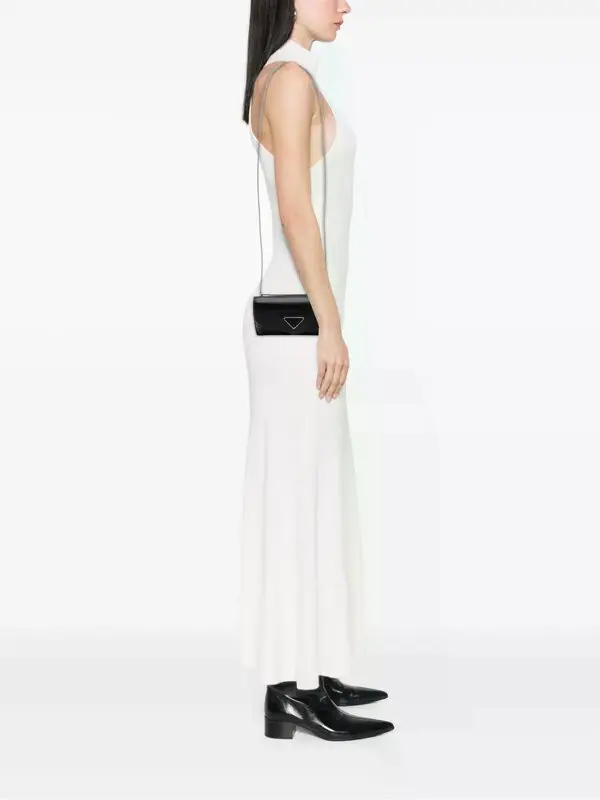 Prada Calfskin Envelope Clutch With Chain Crossbody Bag
