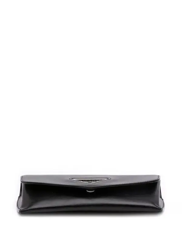 Prada Calfskin Envelope Clutch With Chain Crossbody Bag