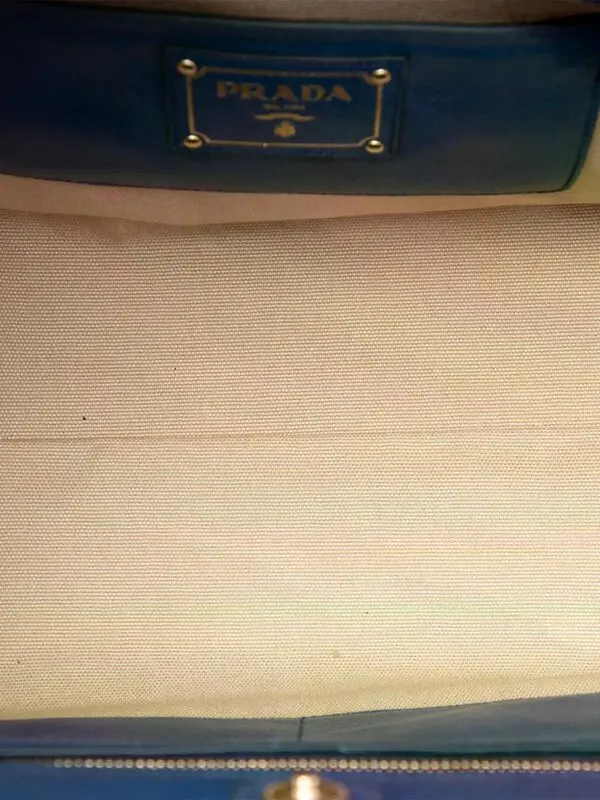 Prada Saffiano Cuir Trimmed Canapa Satchel