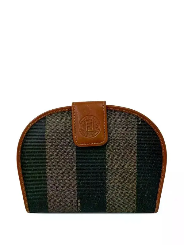 Fendi 2010-2026 Pequin Coated Canvas Bifold Wallet Small Wallets - Black