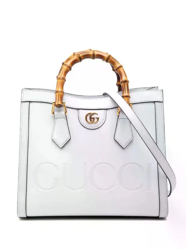Gucci 2016-2026 Medium Calfskin Bamboo Diana Satchel - White