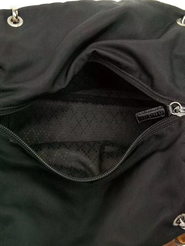 Gucci 20th Century Nylon Bamboo Handbag
