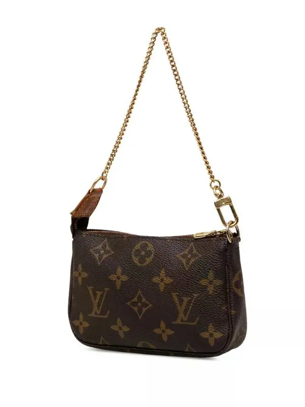 LOUIS VUITTON 2005 Monogram Mini Pochette Accessoires Handbag - Brown