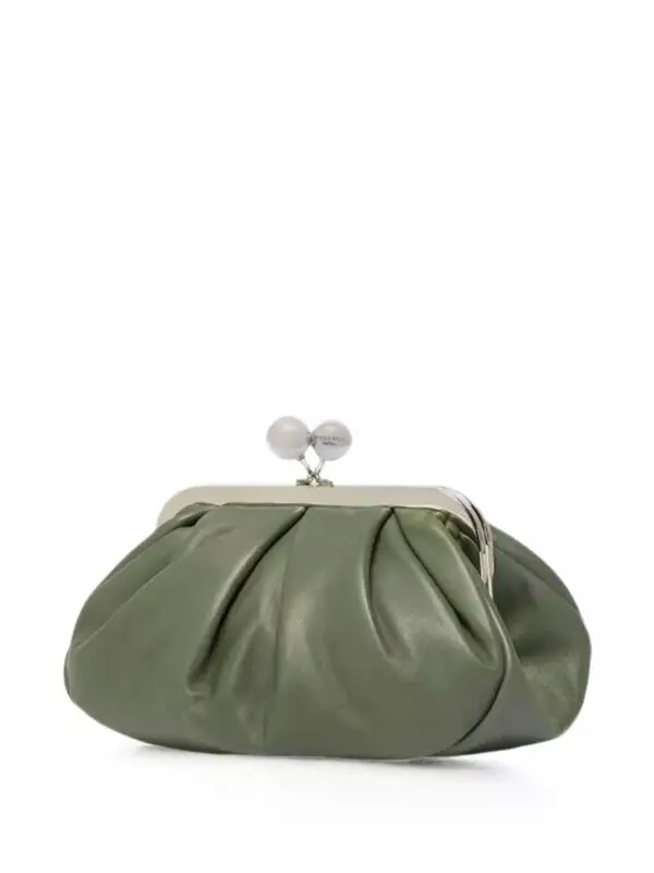 Max Mara Small Pasticcino Leather Clutch Bag - Green