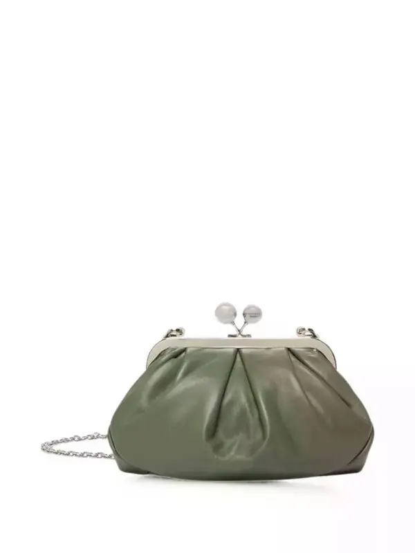 Max Mara Small Pasticcino Leather Clutch Bag - Green