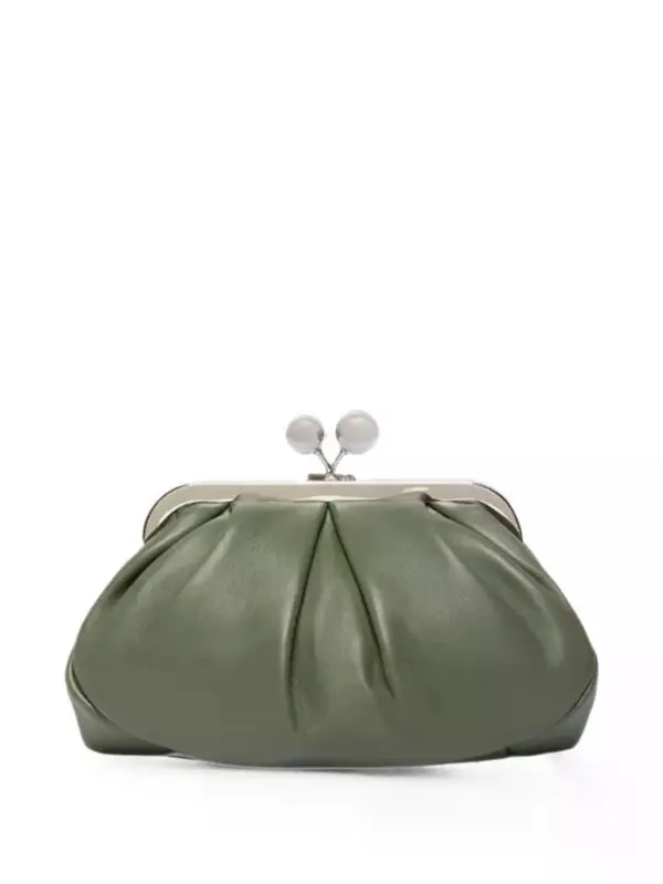 Max Mara Small Pasticcino Leather Clutch Bag - Green