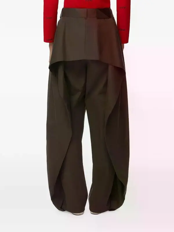 Loewe Draped Panel Trousers Wide Leg - Brown