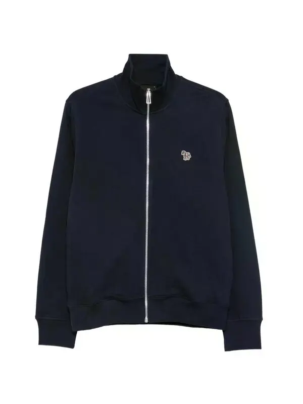 Paul Smith Zebra-patch Zip-up Sweatshirt - Blue