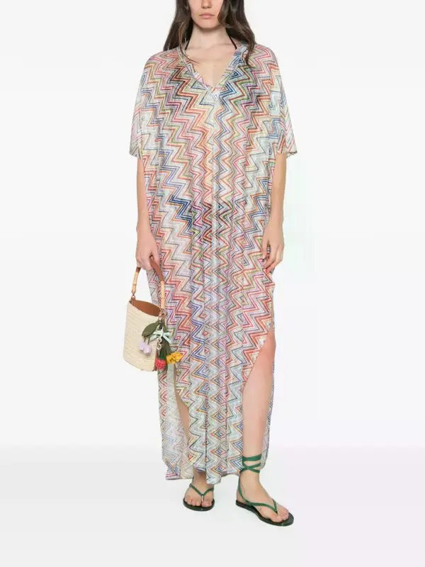 Missoni Zigzag-knit Maxi Kaftan Dress