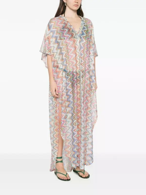 Missoni Zigzag-knit Maxi Kaftan Dress