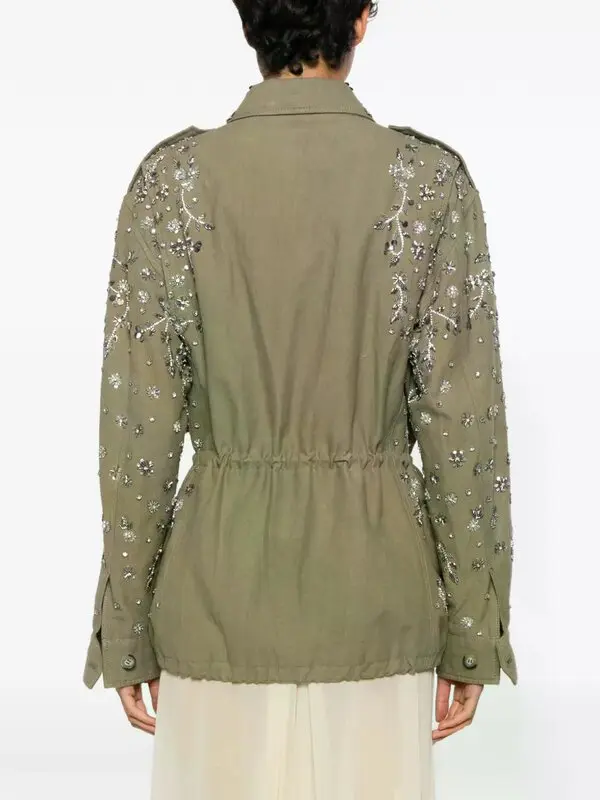 NOUVELLE VAGUE Crystal-embellished Zip-up Cotton Jacket