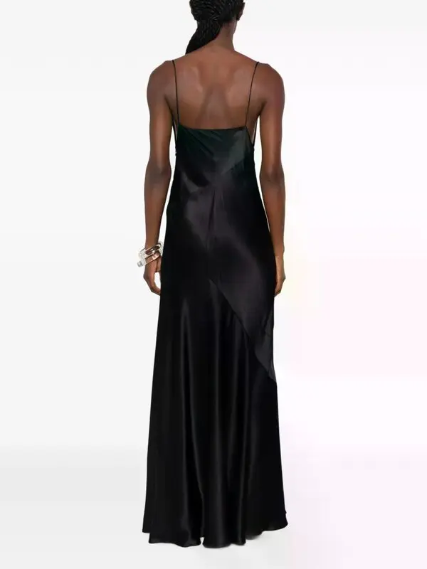 Alberta Ferretti Satin-finish Side-slit Maxi Dress