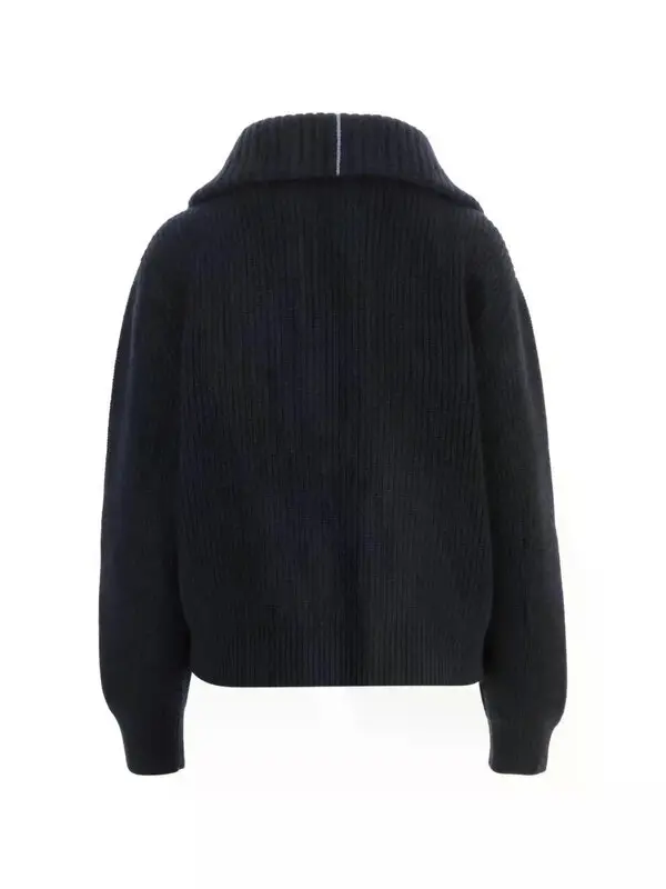 Malo Ribbed-knit Half-zip Sweater - Blue