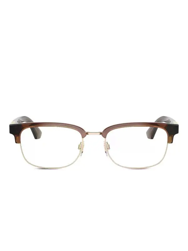 Burberry Detail Rectangle Glasses - Gold