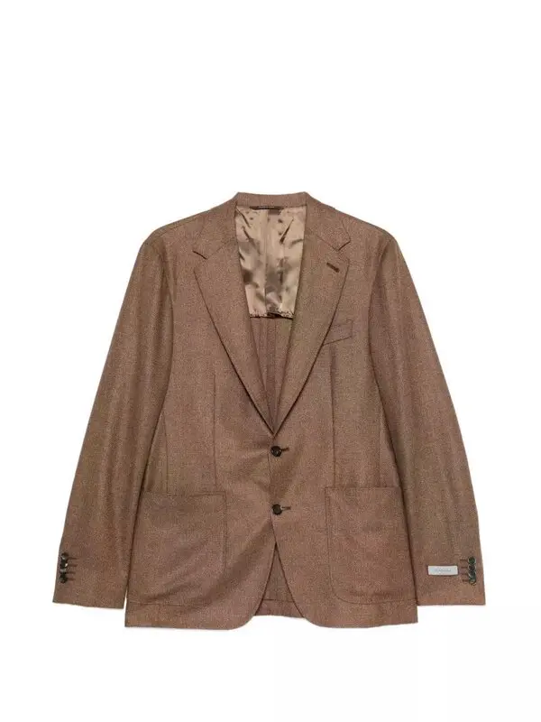 Canali Single-breasted Notched-lapels Blazer - Brown