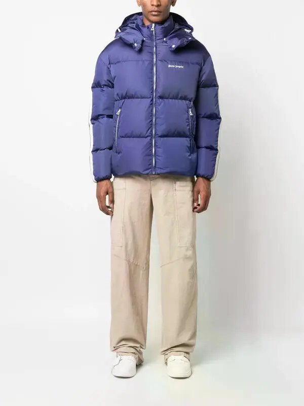 Palm Angels Logo-print Hooded Track Down Jacket