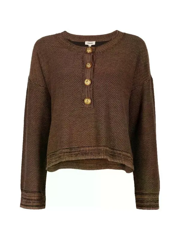 L'Agence Button-up Sweater - Brown